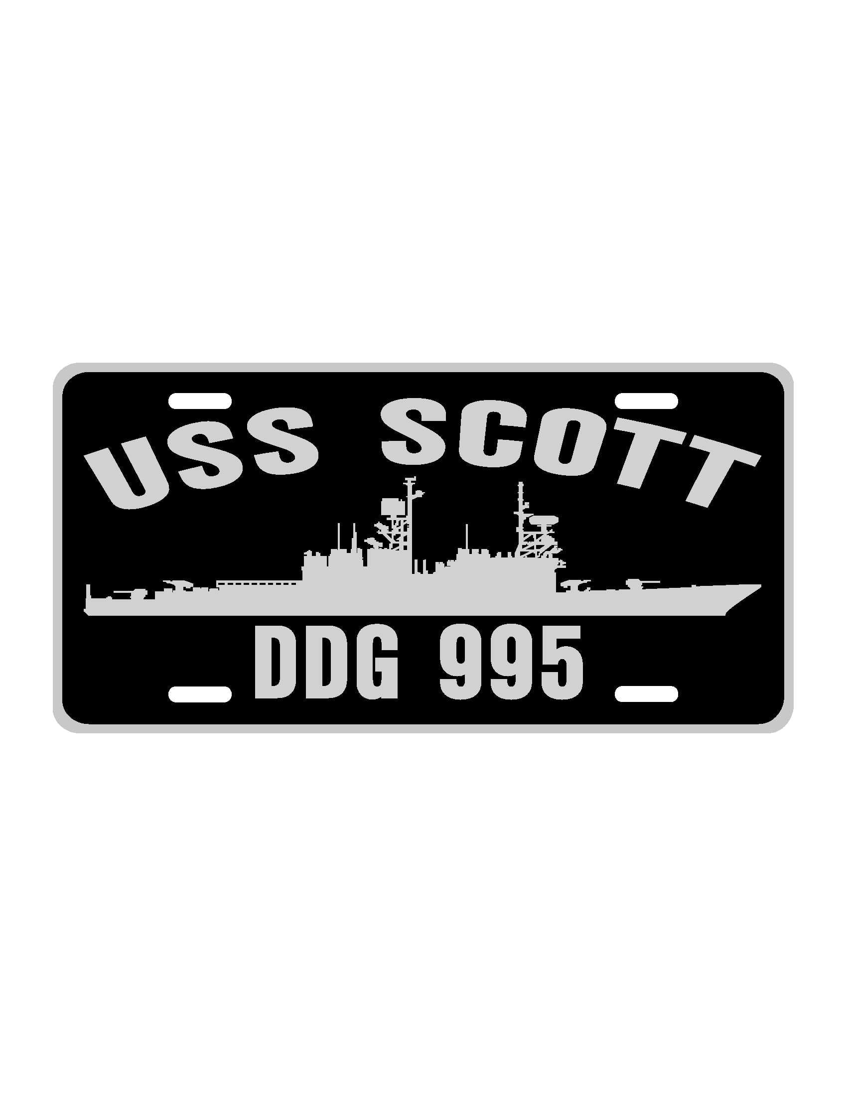 USS SCOTT DDG 995 Aluminum License Plate Military Navy USN Car Truck RV ...