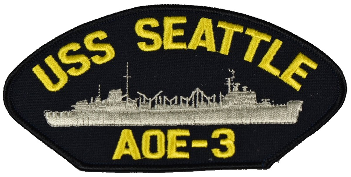 USS SEATTLE AOE-3 Patch. Veteran Owned Business. PATCH - Multi-colored ...