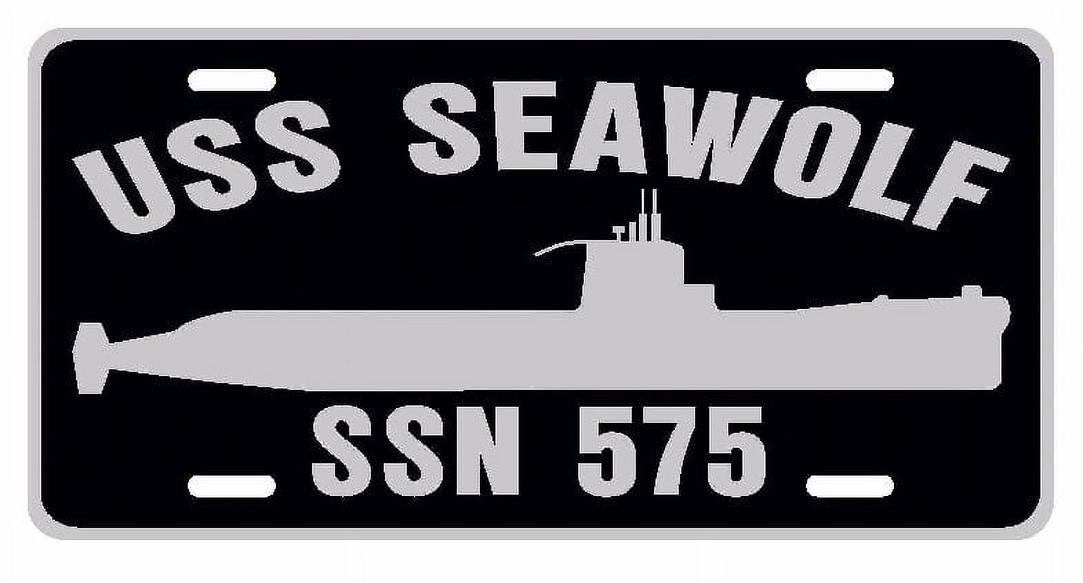 USS SEAWOLF SSN 575 Aluminum License Plate Military Navy USN Car Truck ...