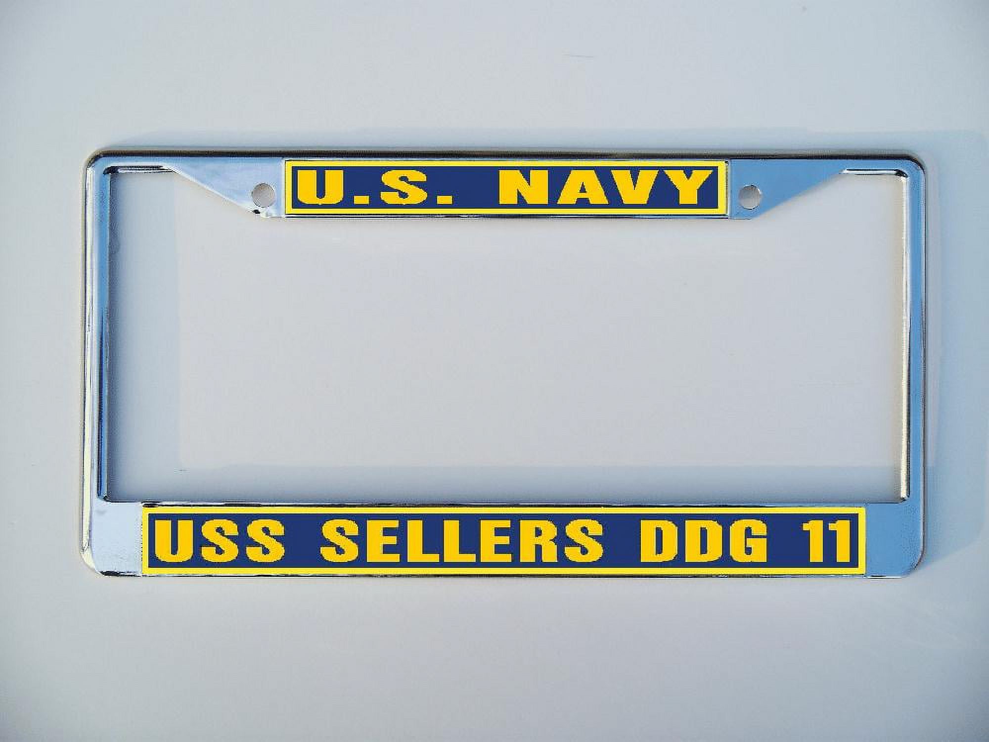 USS SELLERS DDG 11 License Plate Frame Chrome Metal Military Navy USN ...