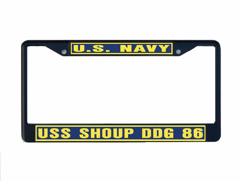 USS SHOUP DDG 86 License Plate Frame Black Metal Military Navy USN Car ...