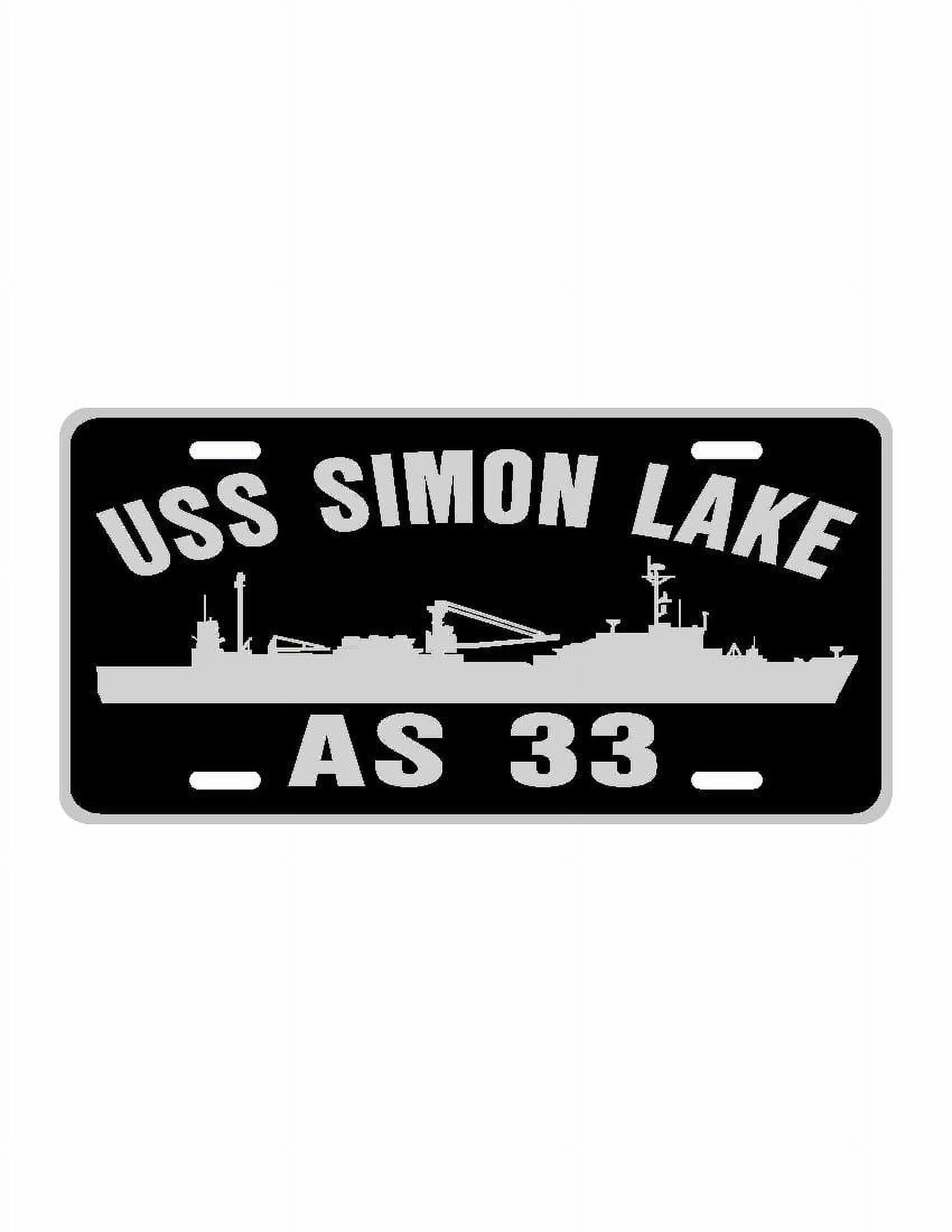 USS SIMON LAKE AS 33 Aluminum License Plate Military Navy USN Car Truck ...