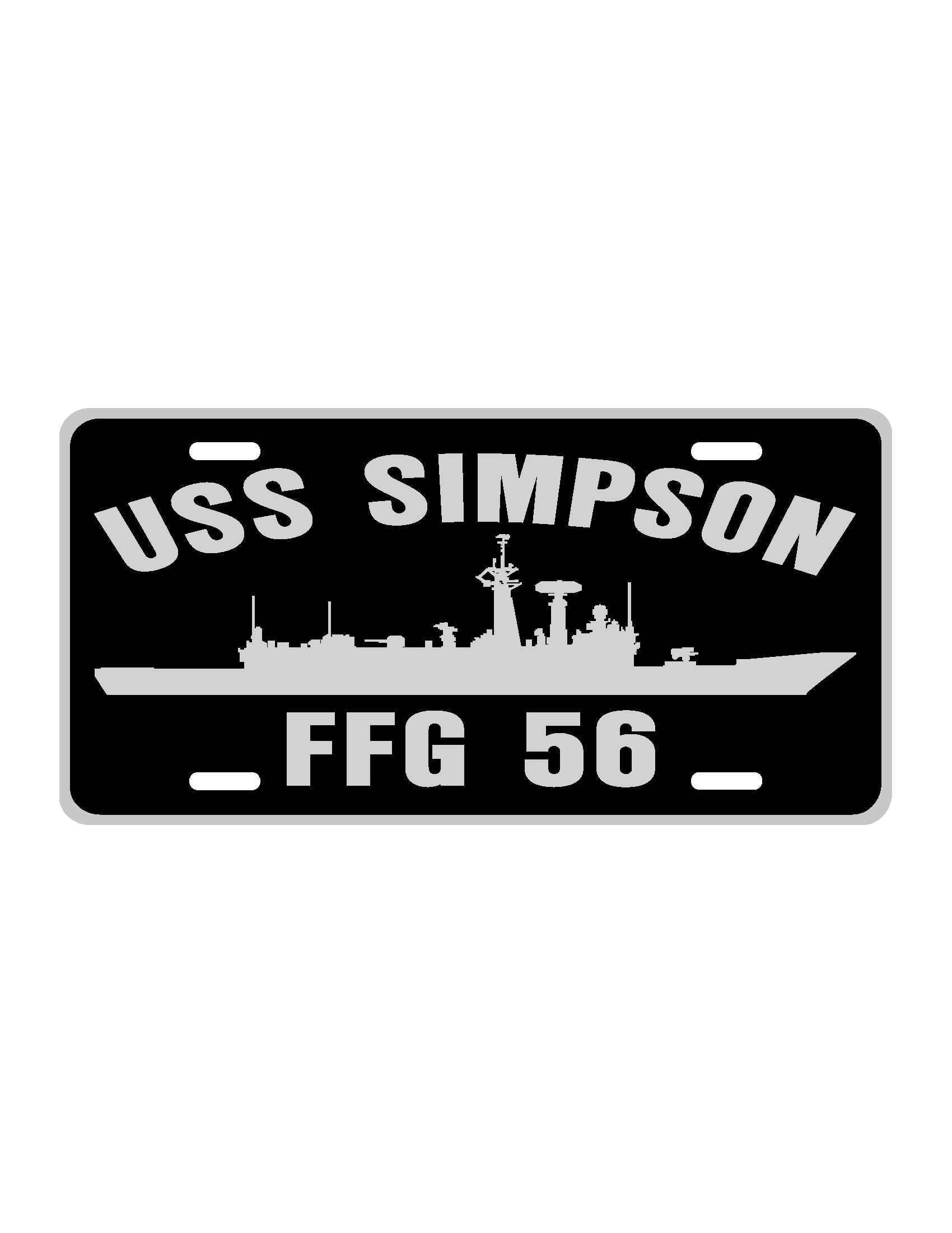 USS SIMPSON FFG 56 Aluminum License Plate Military Navy USN Car Truck ...