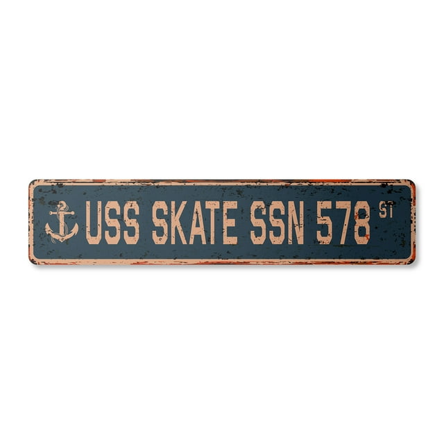 USS SKATE SSN 578 Vintage Aluminum Street Sign us navy ship veteran ...