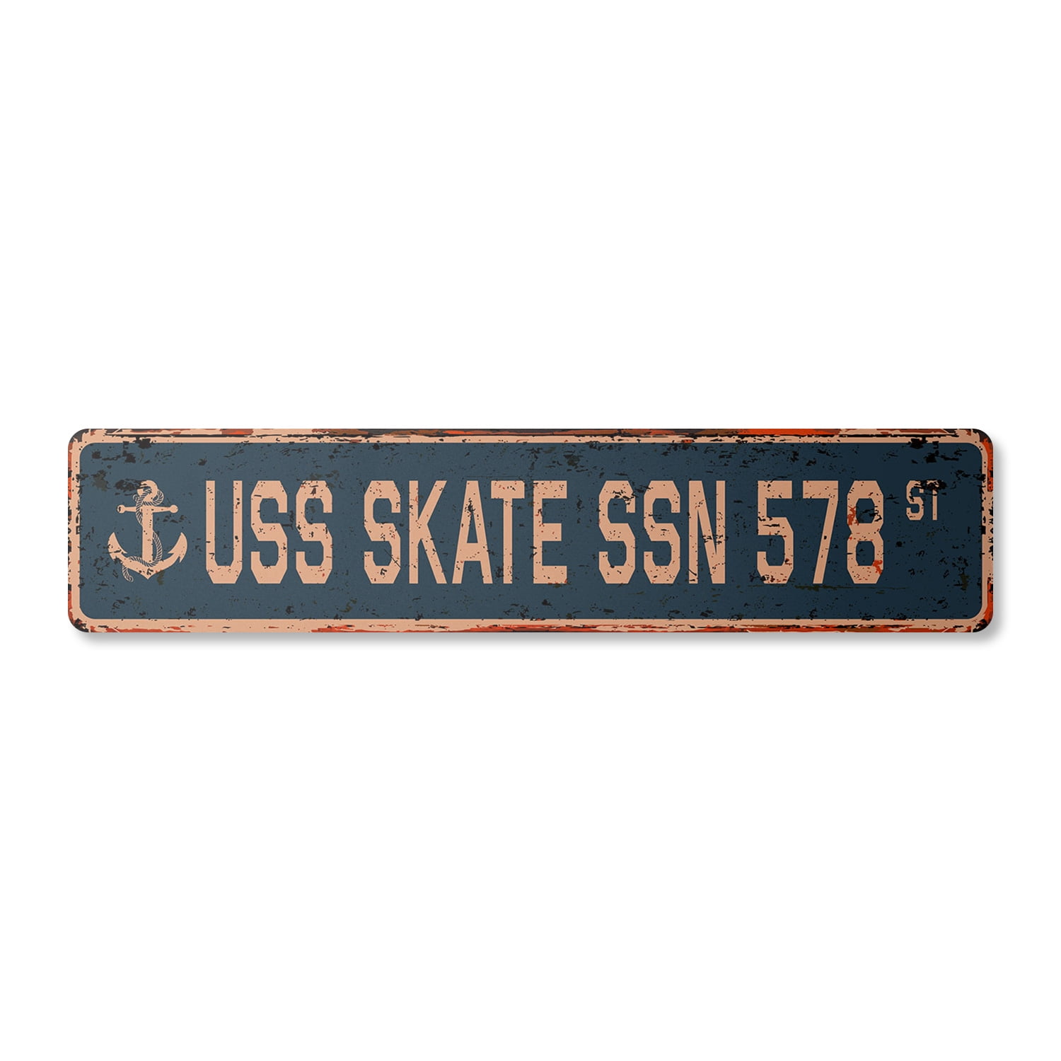 USS SKATE SSN 578 Vintage Plastic Street Sign us navy ship veteran ...