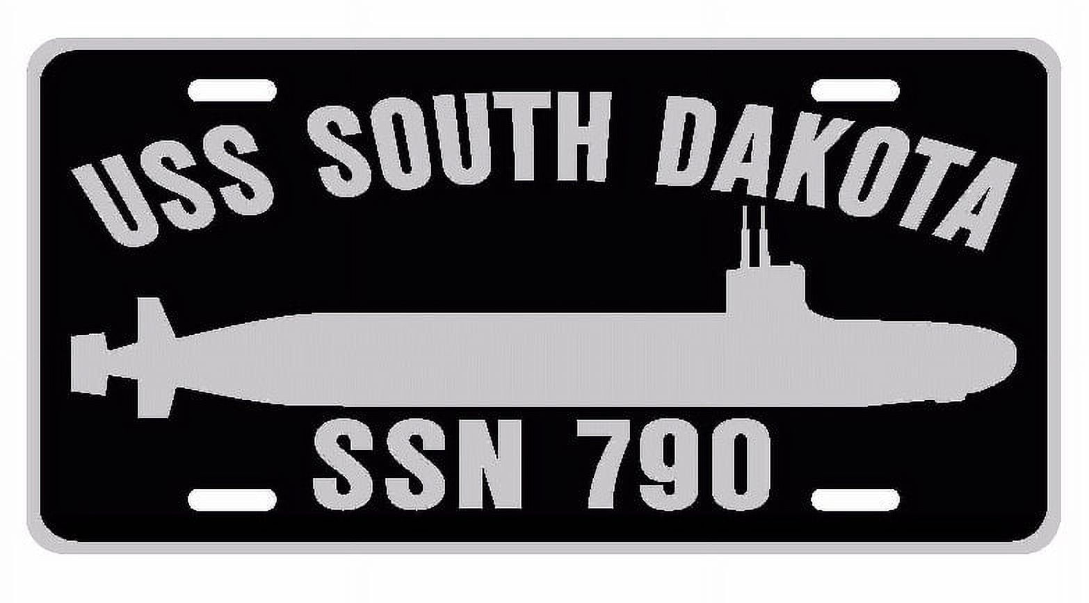 USS SOUTH DAKOTA SSN 790 Aluminum License Plate Military Navy USN Car ...