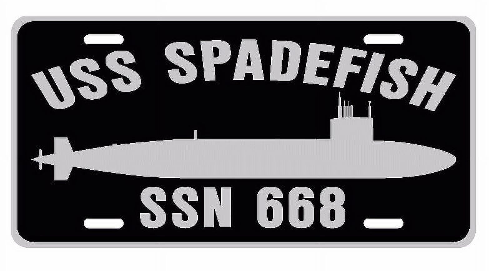 USS SPADEFISH SSN 668 Aluminum License Plate Military Navy USN Car ...