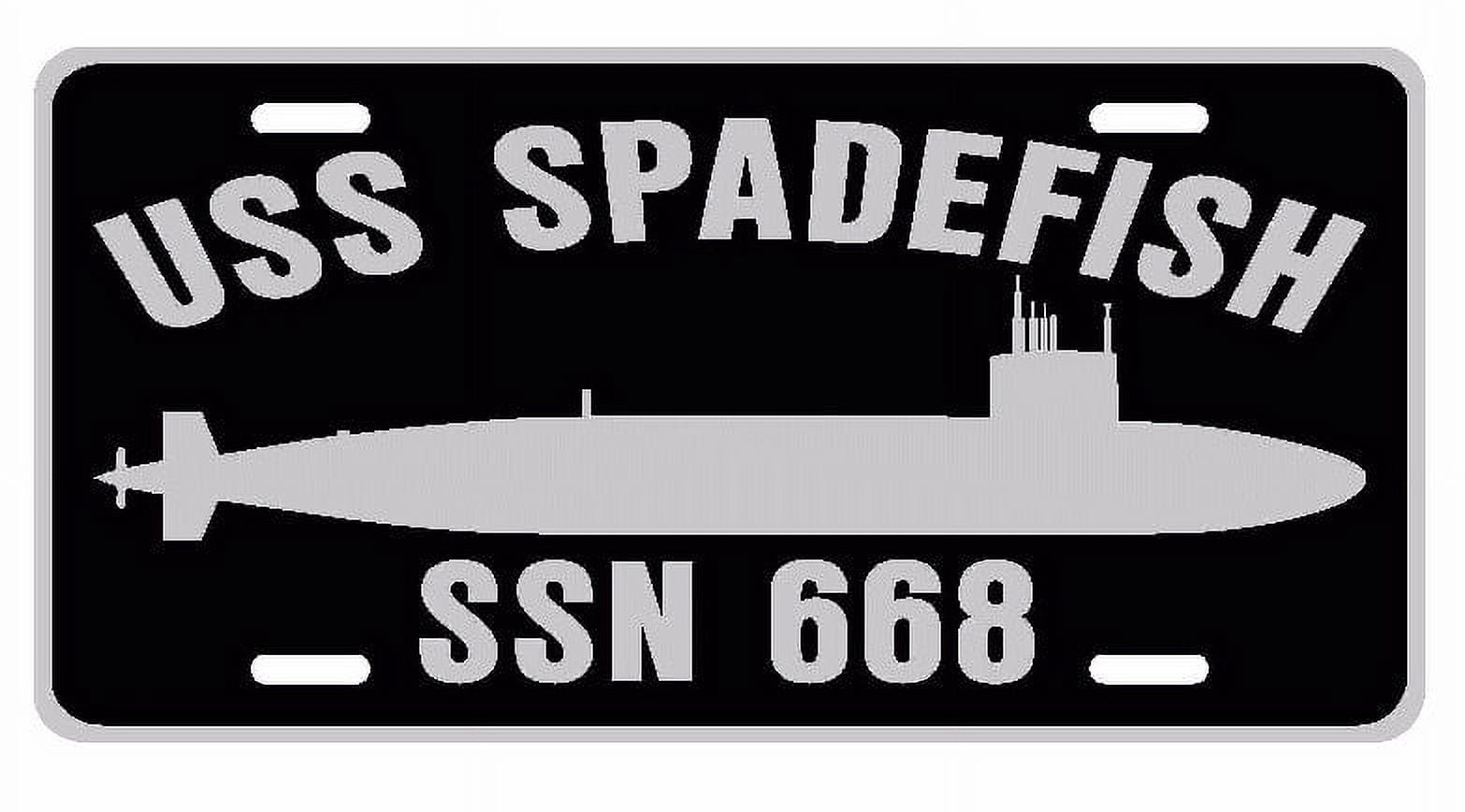 USS SPADEFISH SSN 668 Aluminum License Plate Military Navy USN Car ...