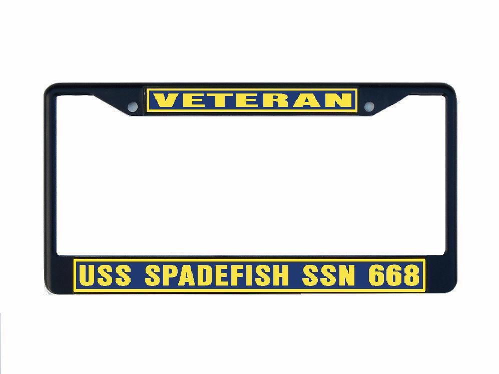 USS SPADEFISH SSN 668 License Plate Frame Black Metal Military Navy USN ...