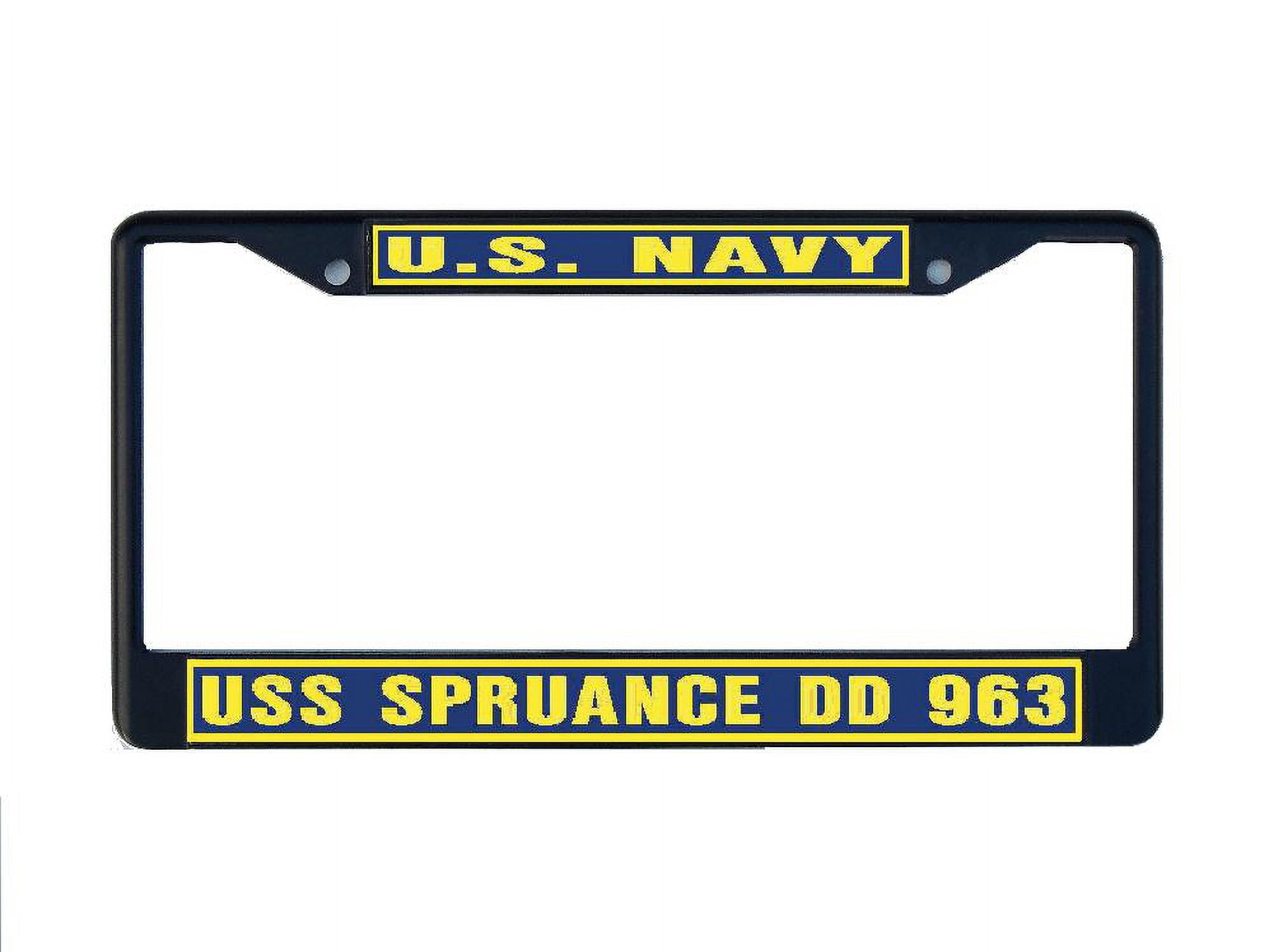 USS SPRUANCE DD 963 License Plate Frame Black Metal Military Navy USN ...