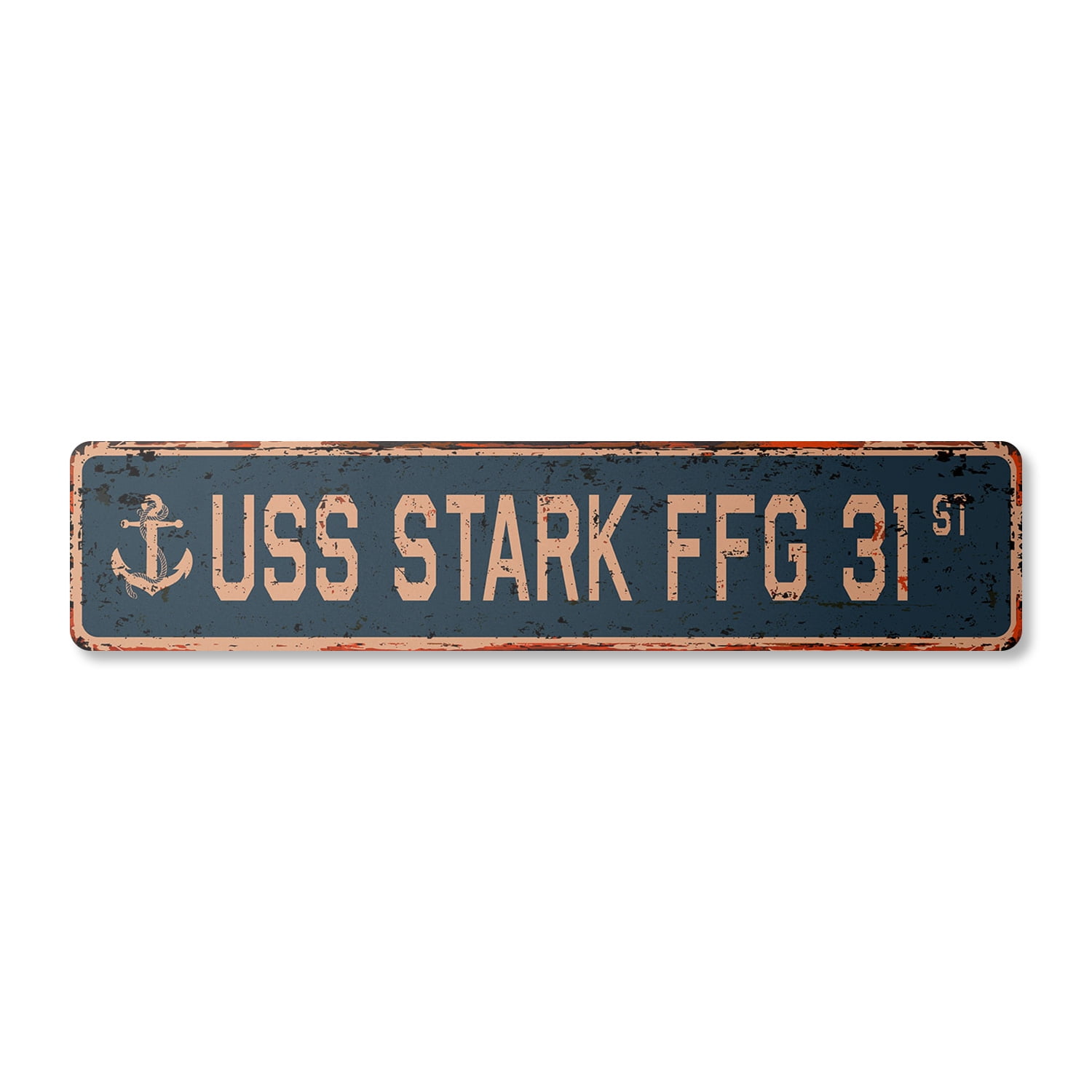 USS STARK FFG 31 Vintage Plastic Street Sign us navy ship veteran ...