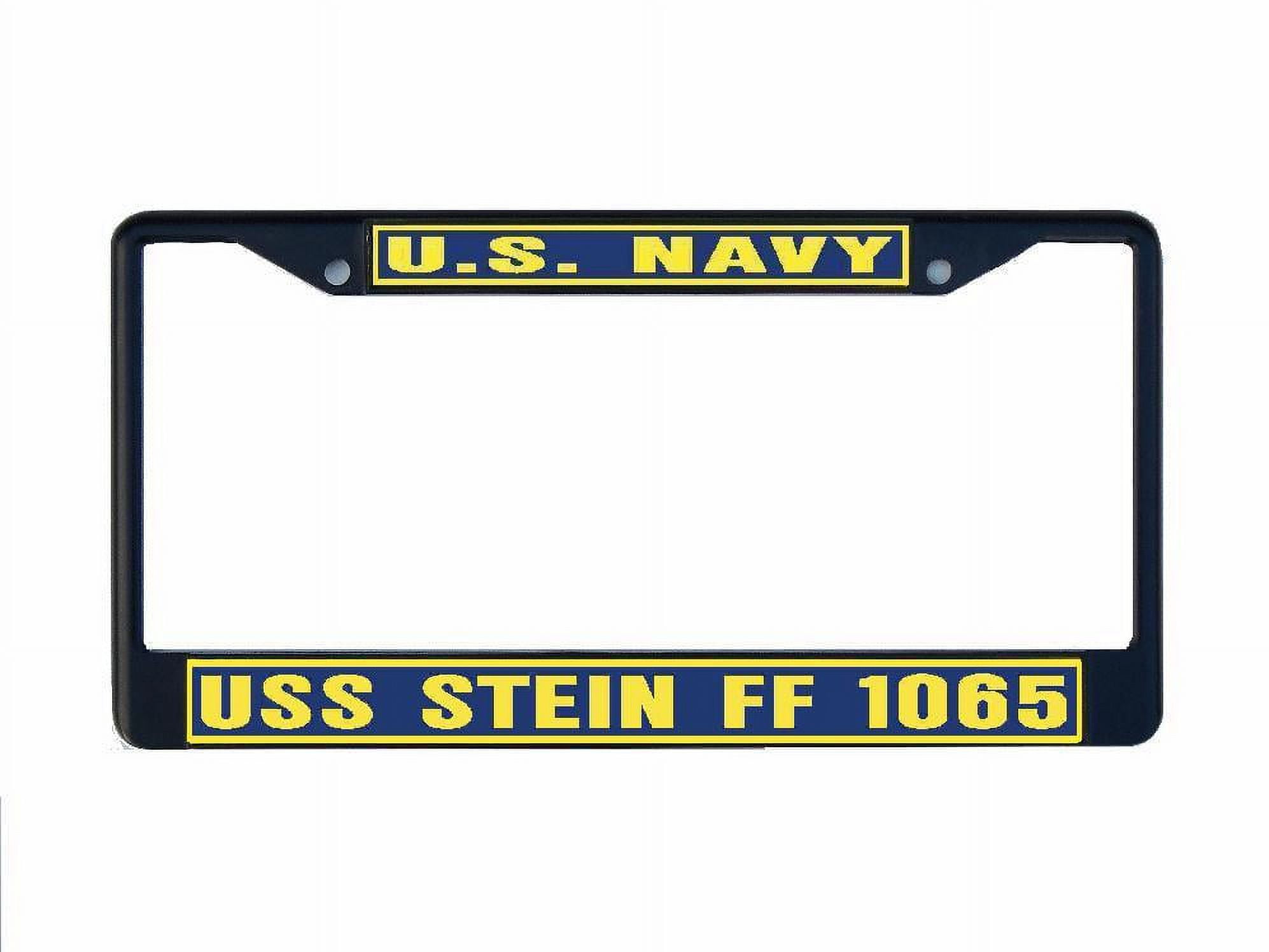 USS STEIN FF 1065 License Plate Frame Black Metal Military Navy USN Car ...