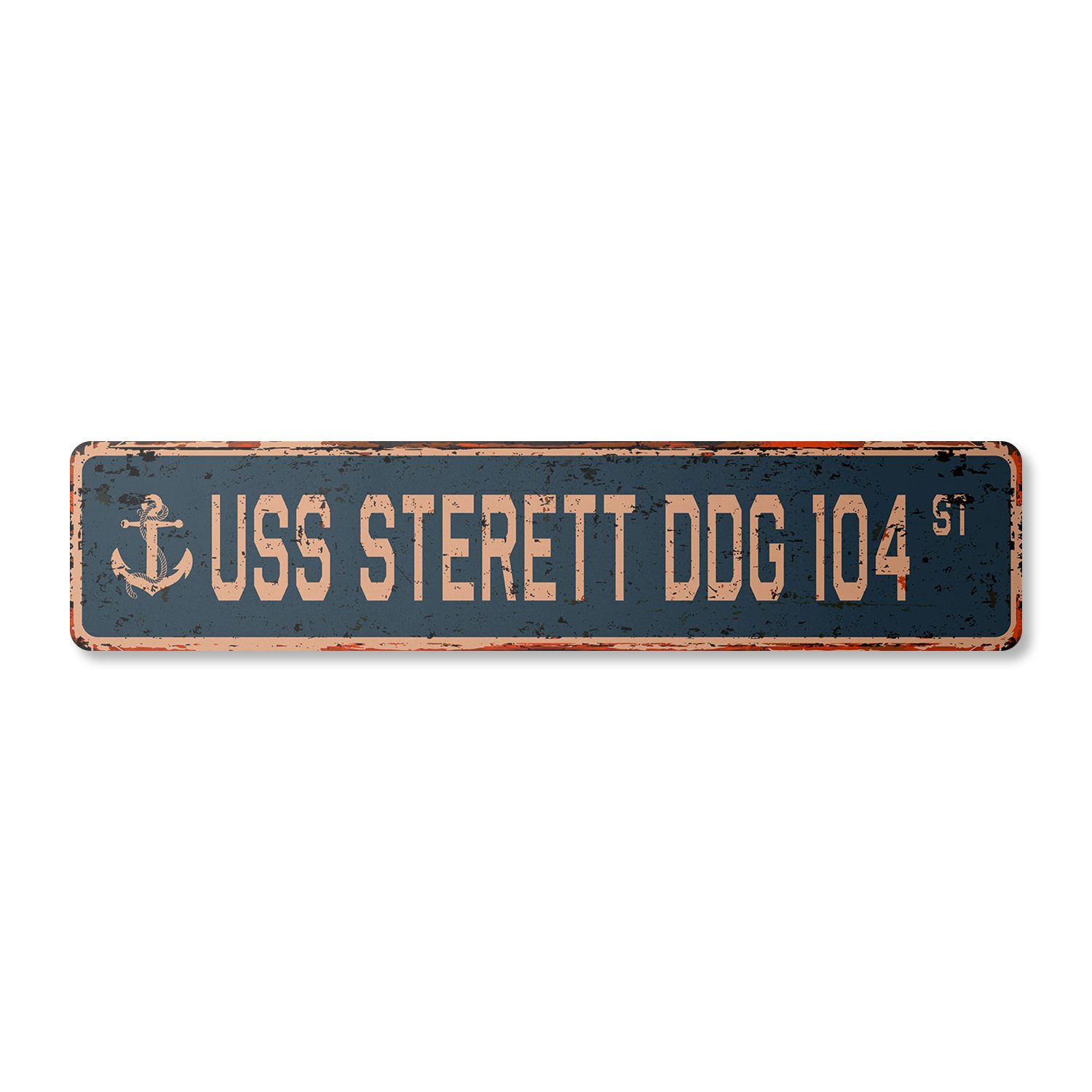 USS STERETT DDG 104 Vintage Aluminum Street Sign us navy ship veteran ...