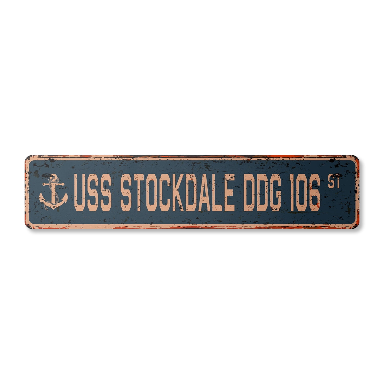 USS STOCKDALE DDG 106 Vintage Plastic Street Sign us navy ship veteran ...