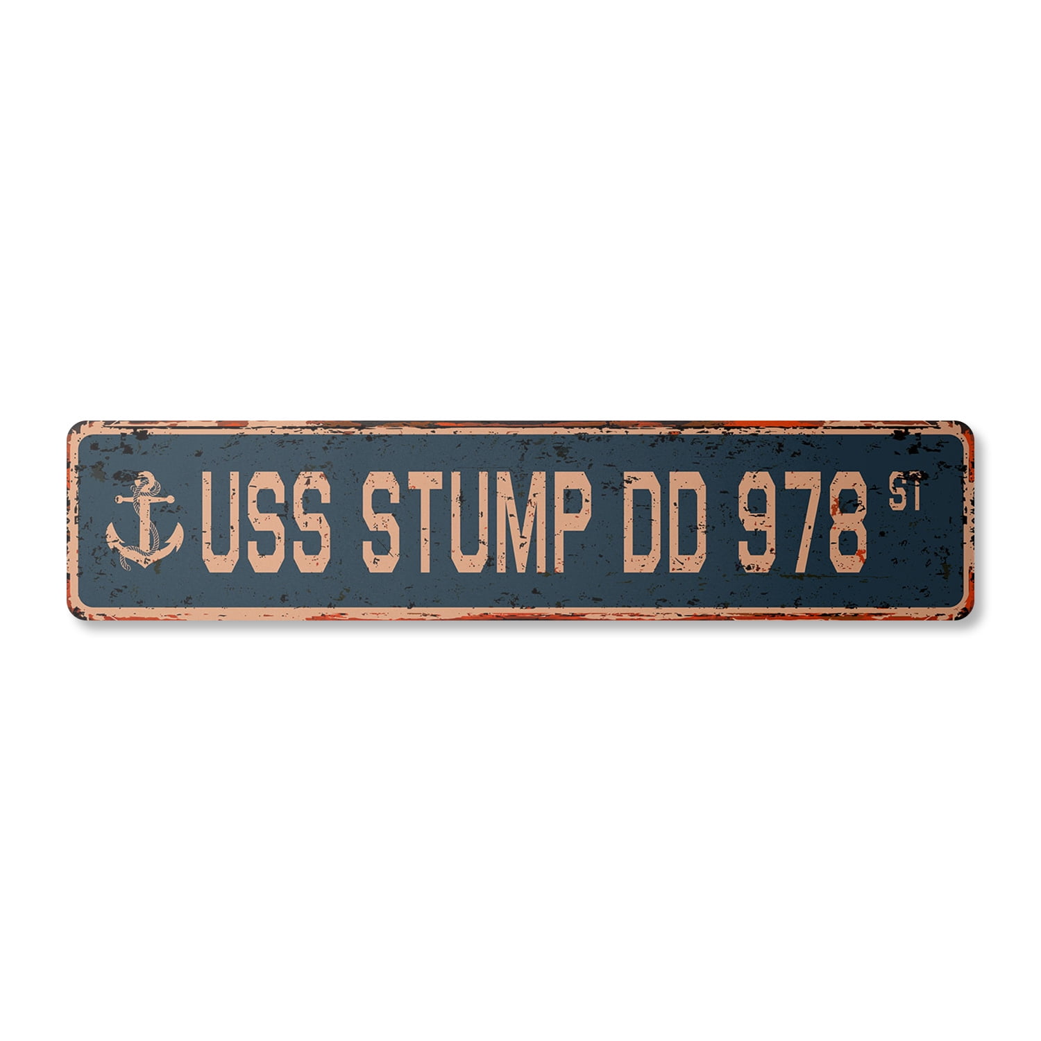 USS STUMP DD 978 Vintage Plastic Street Sign us navy ship veteran ...