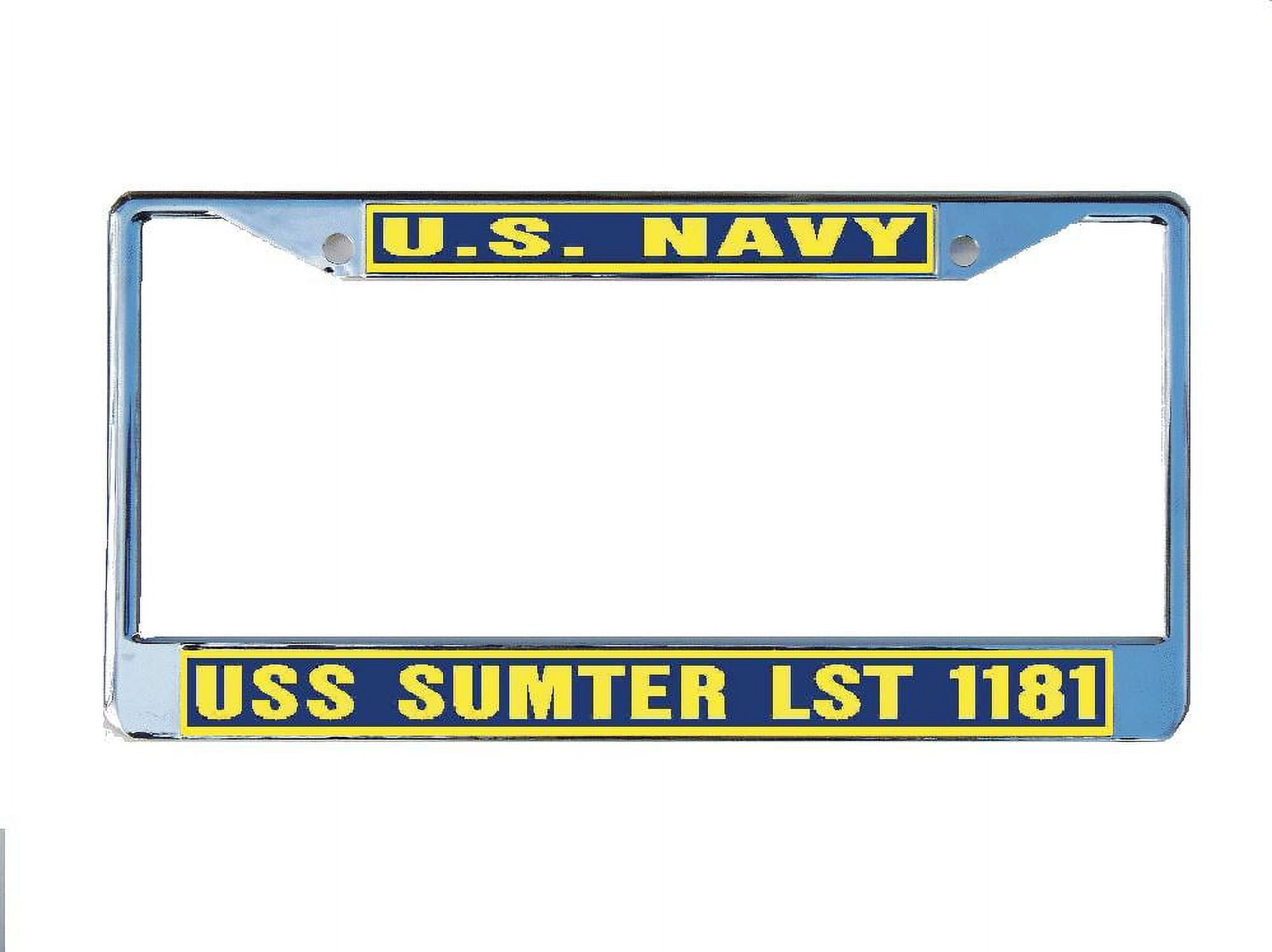 USS SUMTER LST 1181 License Plate Frame Chrome Metal Military Navy USN ...