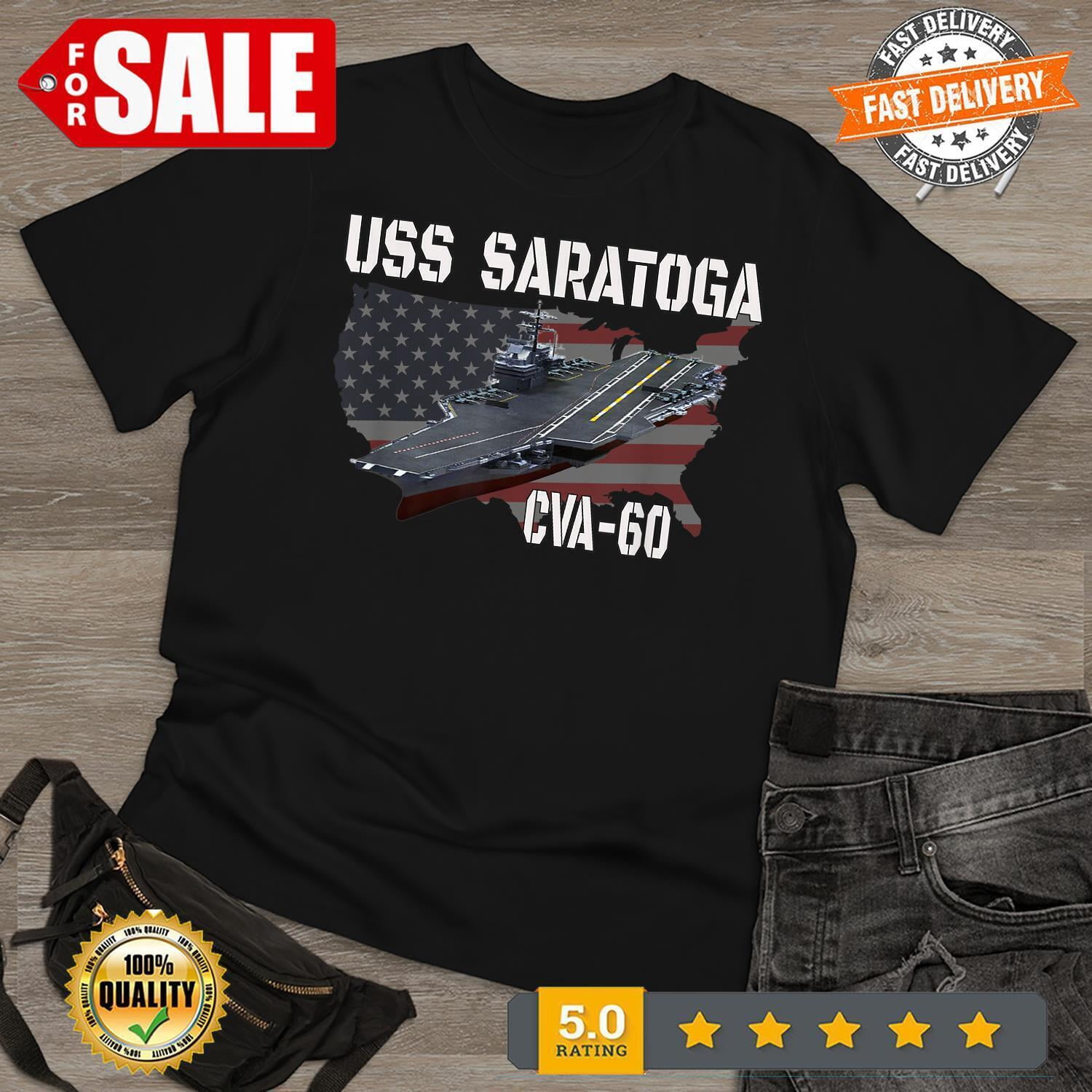USS Saratoga CVA-60 Aircraft Carrier Veterans Day Vintage T Shirt Men ...