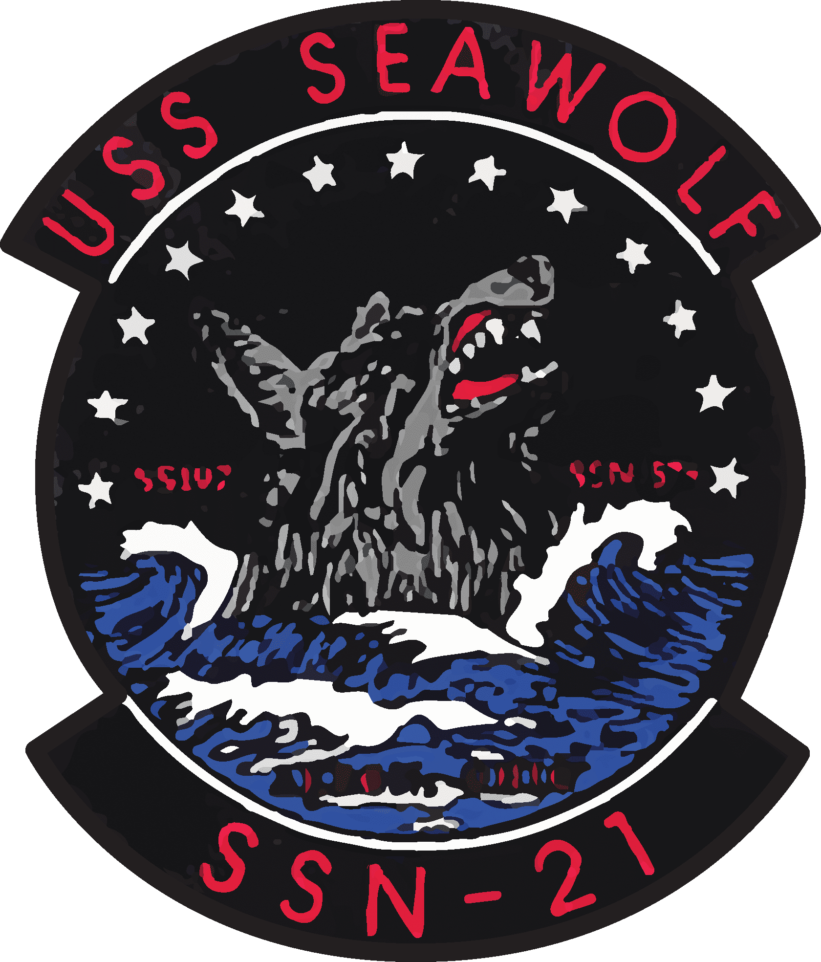 USS Seawolf SSN-21 Badge Sticker Decal Seawolf Class Attack Submarine Car Sticker Bumper Sticker ...