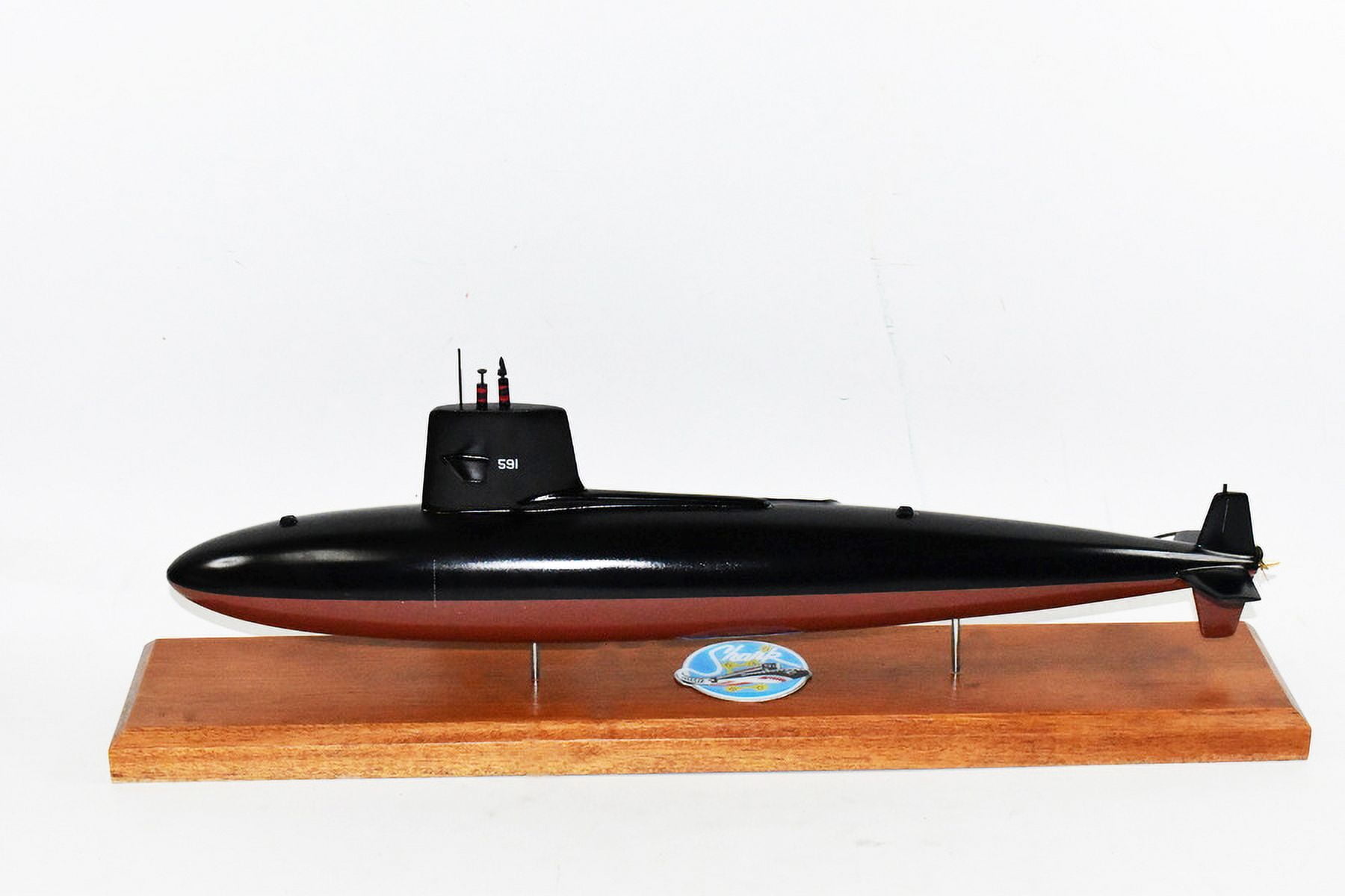 USS Shark (SSN-591) Submarine Model, Navy, 20" Scale Model, Mahogany ...