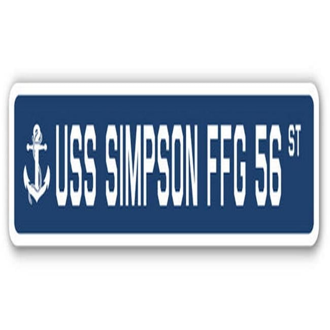 USS Simpson FFG 56 Street Sign - US Navy Ship Veteran Sailor Gift ...