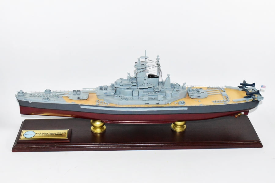 USS South Dakota BB-57 South Dakota Class Battleship, 24-inch Mahogany Model - Walmart.com