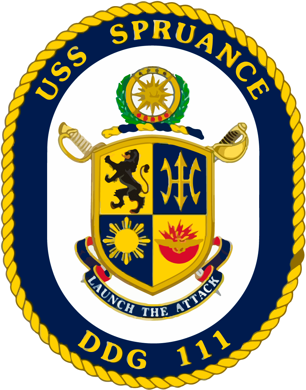 USS Spruance DDG-111 Badge Sticker Decal Arleigh Burke Class Destroyer ...