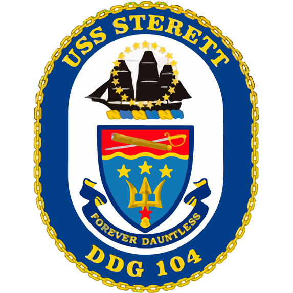 USS Sterett DDG-104 Badge Sticker Decal Arleigh Burke Class Destroyer ...