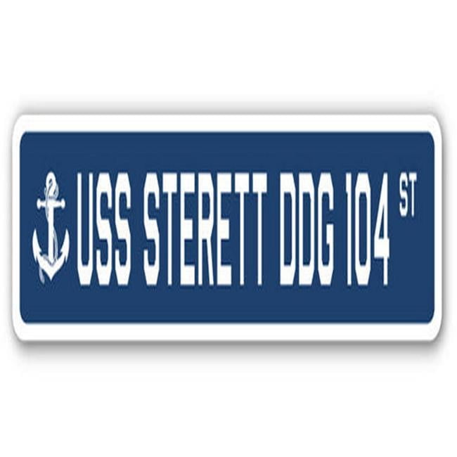 USS Sterett DDG 104 Street Sign - US Navy Ship Veteran Sailor Gift ...