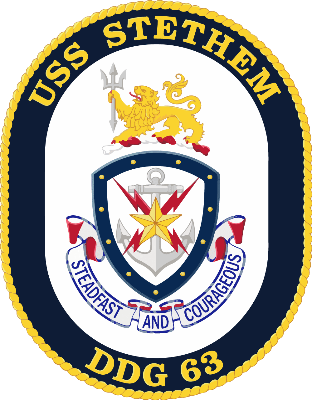 USS Stethem DDG-63 Badge Sticker Decal Arleigh Burke Class Destroyer ...