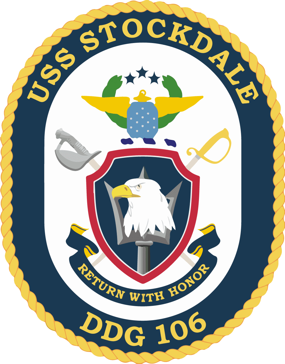 USS Stockdale DDG-106 Badge Sticker Decal Arleigh Burke Class Destroyer ...
