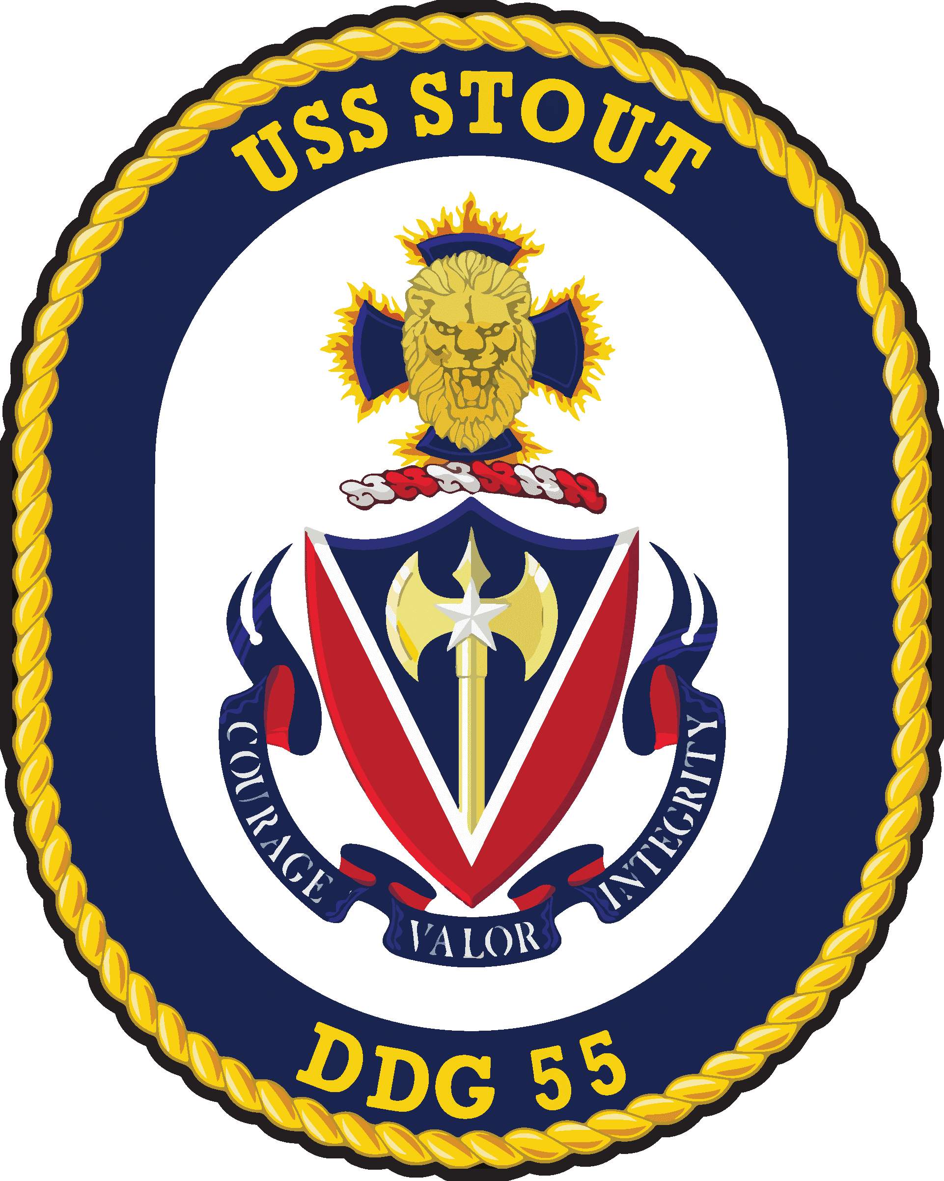 USS Stout DDG-55 Badge Sticker Decal Arleigh Burke Class Destroyer Car ...