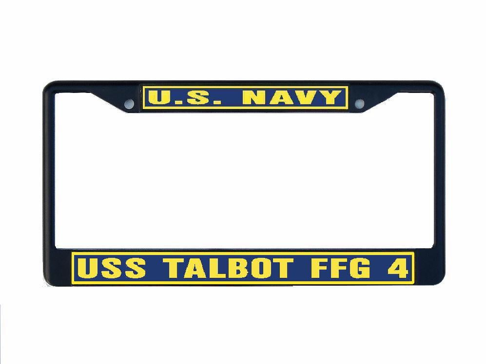 USS TALBOT FFG 4 License Plate Frame Black Metal Military Navy USN Car ...