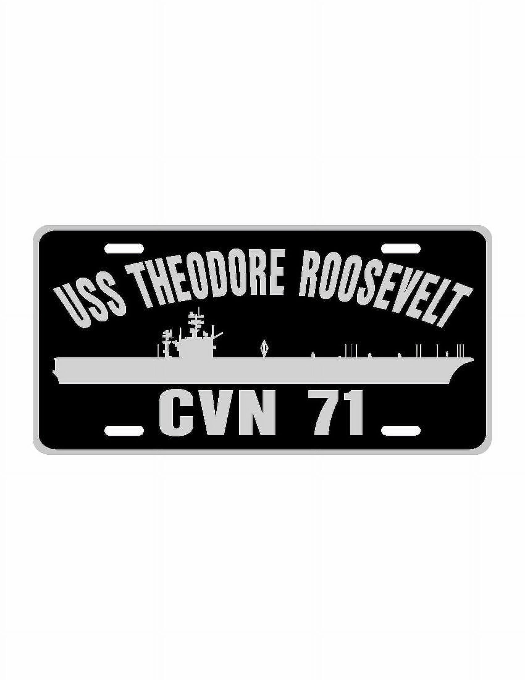 USS THEODORE ROOSEVELT CVN 71 Aluminum License Plate Military Navy USN ...