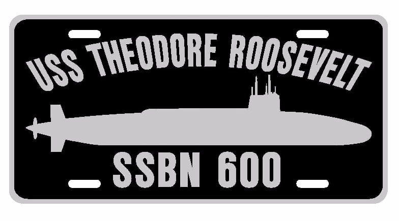 USS THEODORE ROOSEVELT SSBN 600 Aluminum License Plate Military Navy ...