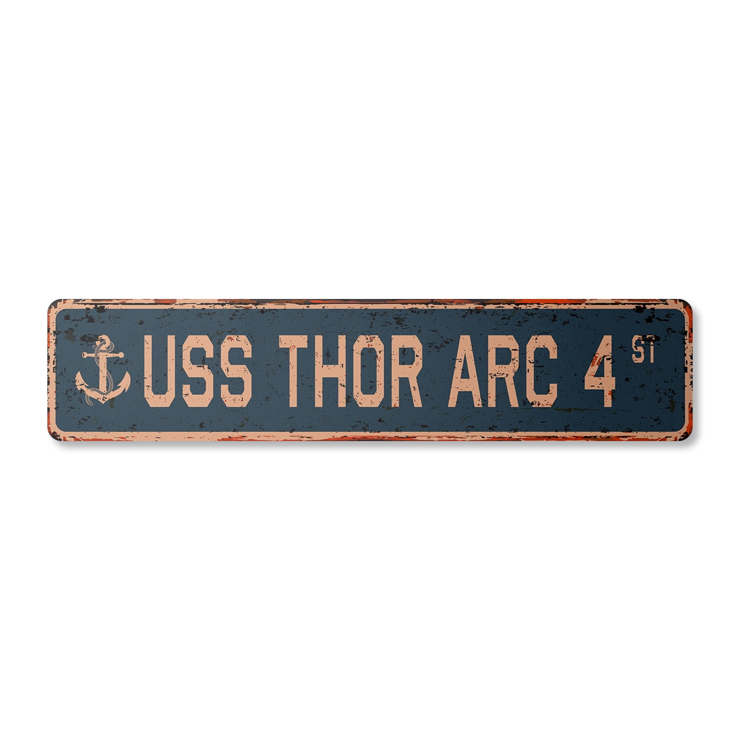 USS THOR ARC 4 Vintage Aluminum Street Sign us navy ship veteran sailor ...