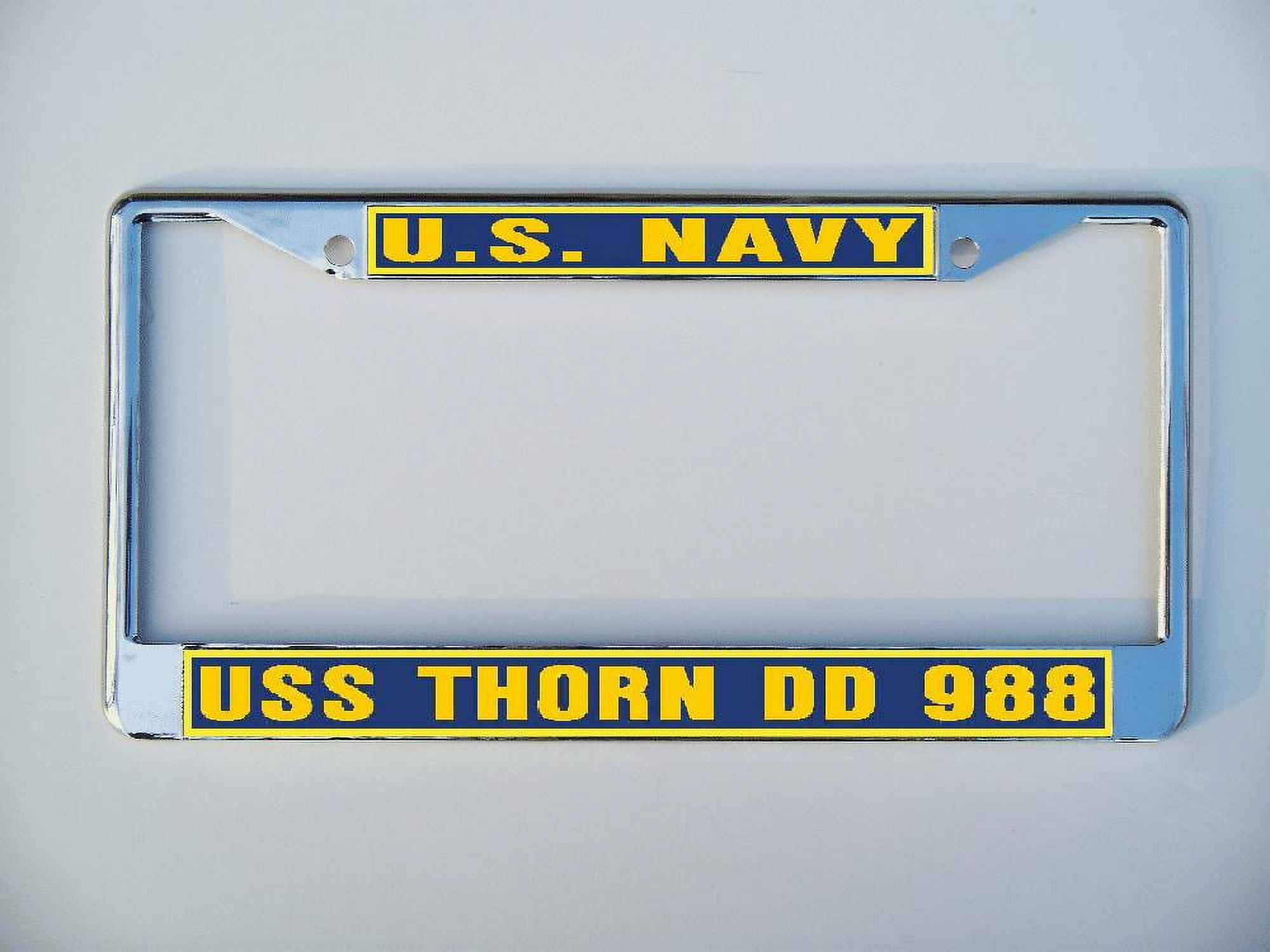 USS THORN DD 988 License Plate Frame Chrome Metal Military Navy USN Car ...