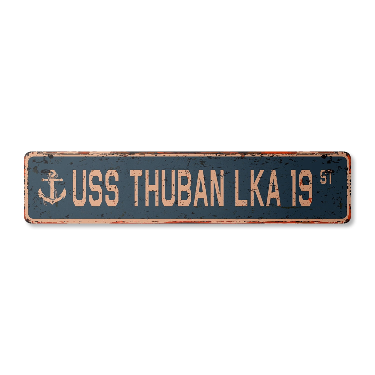 USS THUBAN LKA 19 Vintage Plastic Street Sign us navy ship veteran ...