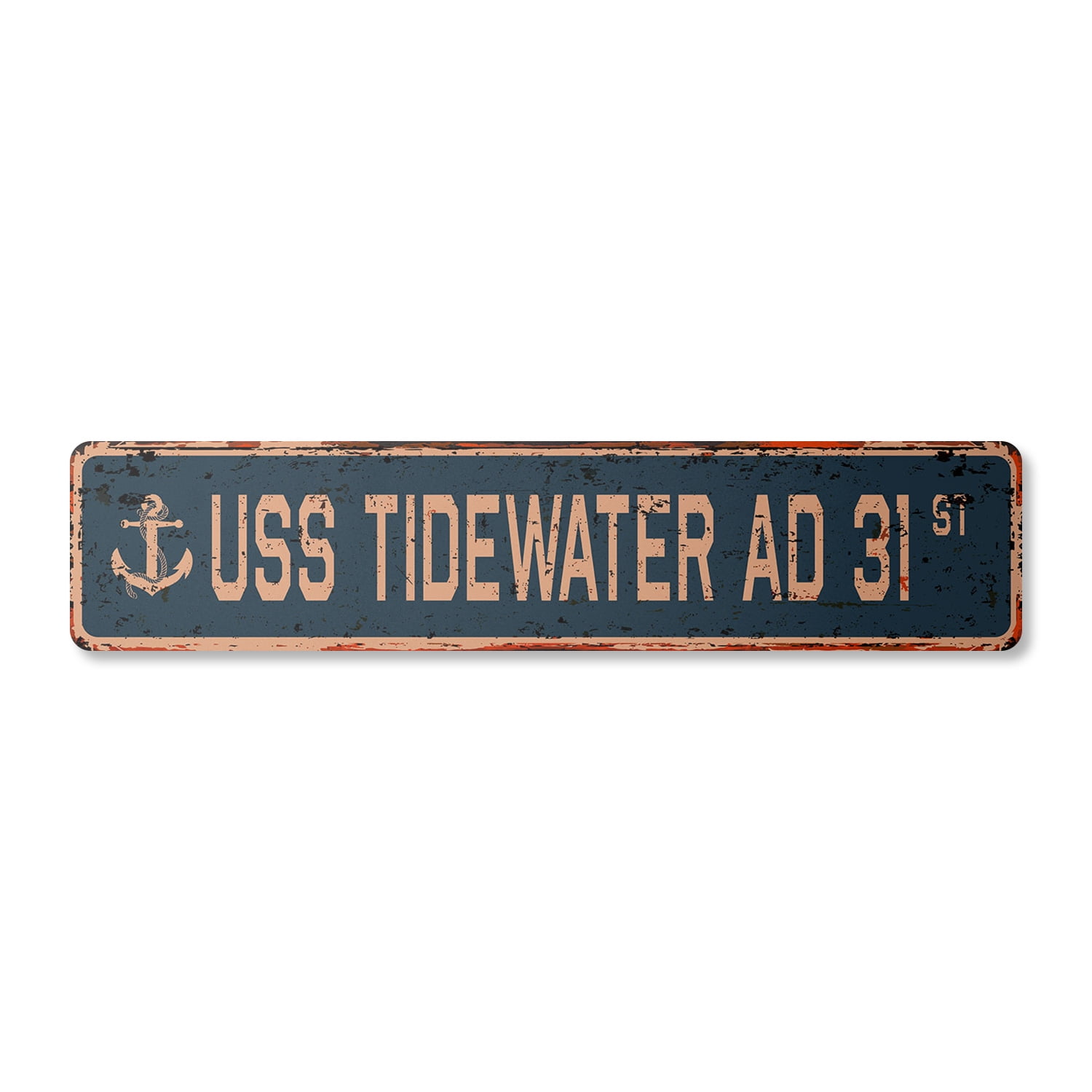 USS TIDEWATER AD 31 Vintage Plastic Street Sign us navy ship veteran ...