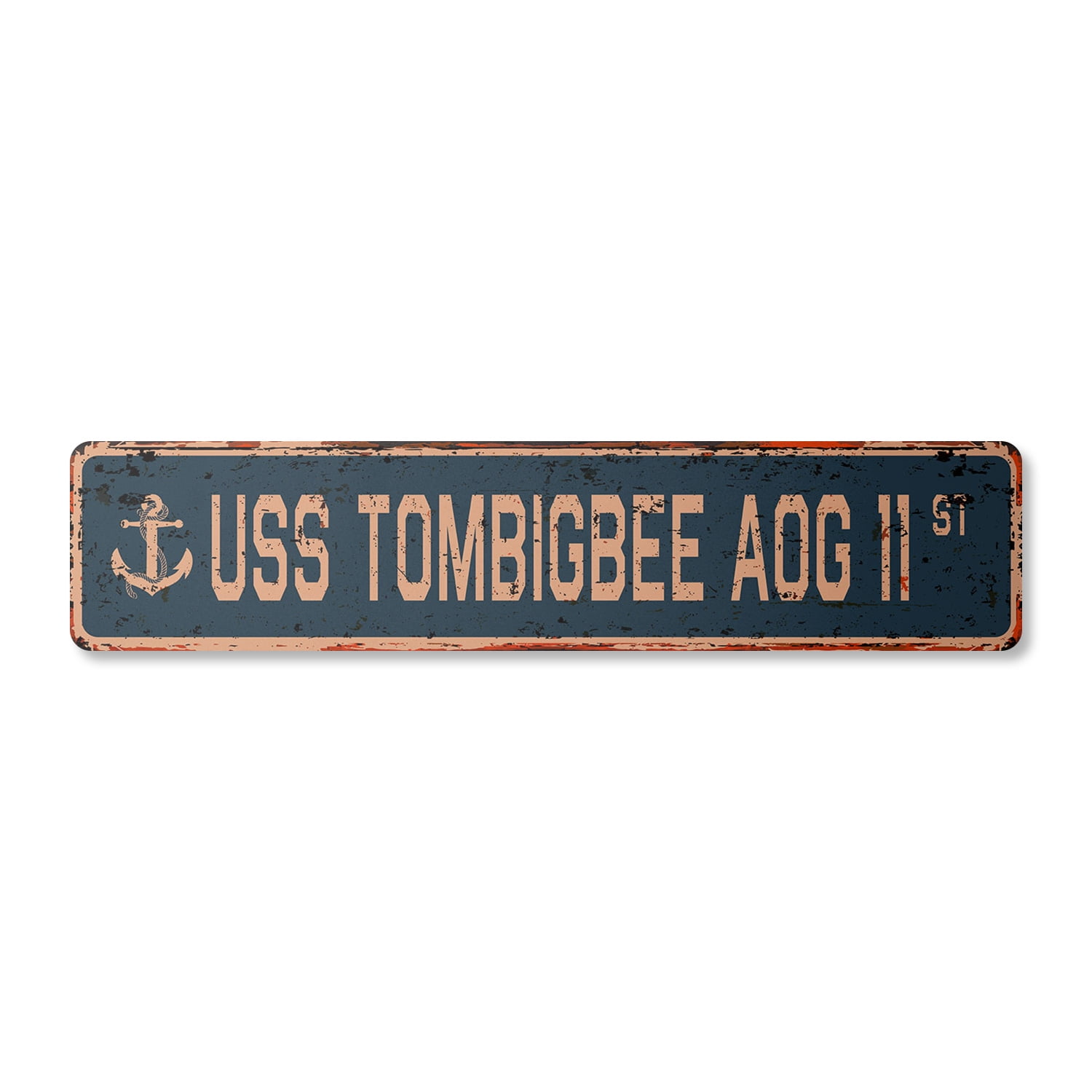 USS TOMBIGBEE AOG 11 Vintage Aluminum Street Sign us navy ship veteran ...