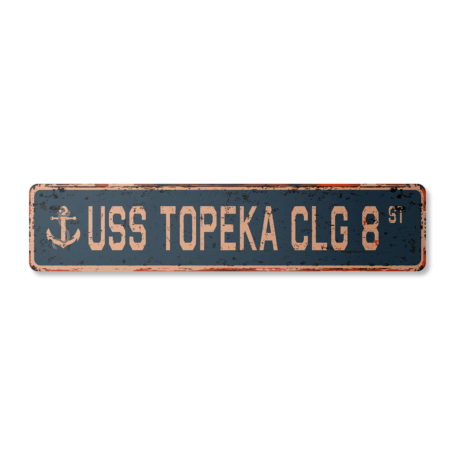USS TOPEKA CLG 8 Vintage Plastic Street Sign us navy ship veteran ...