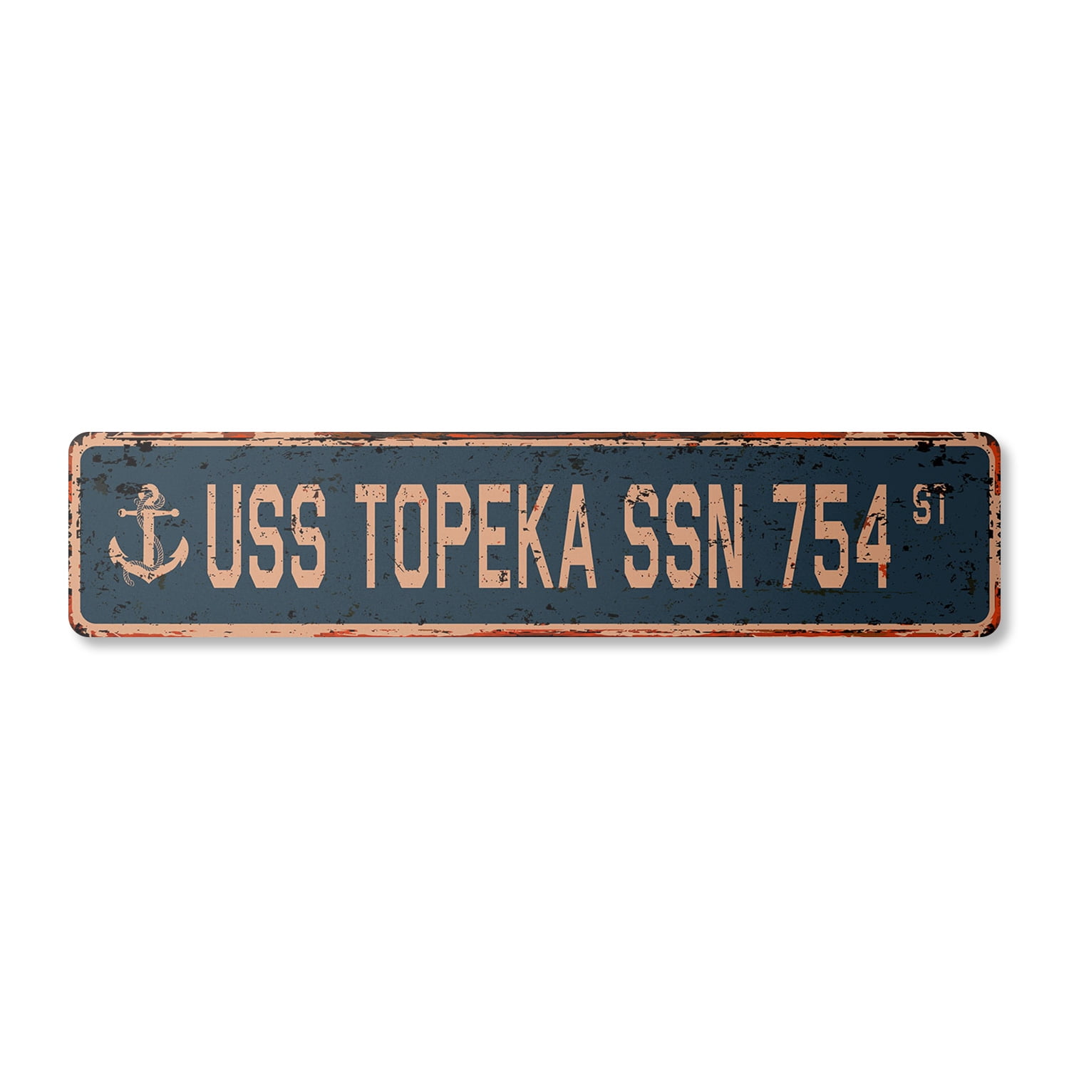 USS TOPEKA SSN 754 Vintage Plastic Street Sign us navy ship veteran ...