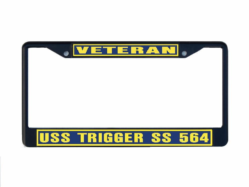 USS TRIGGER SS 564 License Plate Frame Black Metal Military Navy USN ...