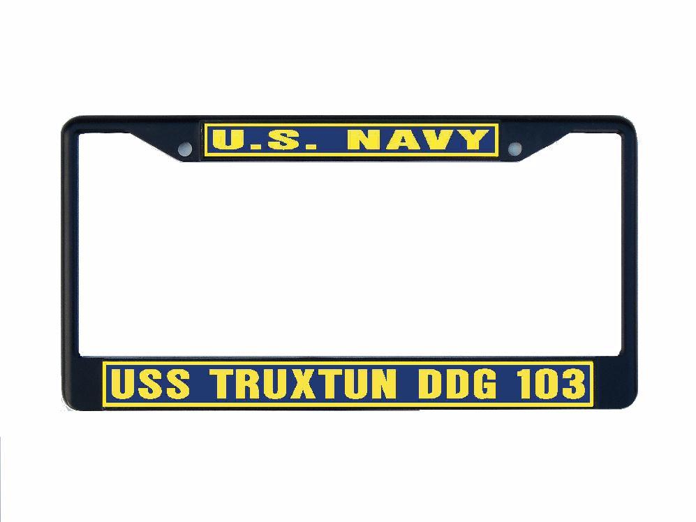 USS TRUXTUN DDG 103 License Plate Frame Black Metal Military Navy USN ...