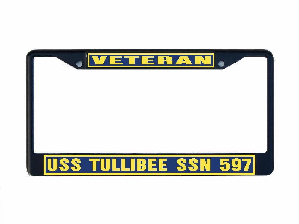 USS TULLIBEE SSN 597 License Plate Frame Black Metal Military Navy USN ...