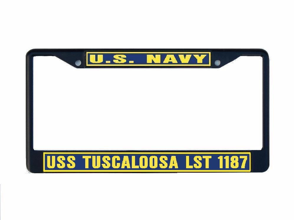 USS TUSCALOOSA LST 1187 License Plate Frame Black Metal Military Navy ...