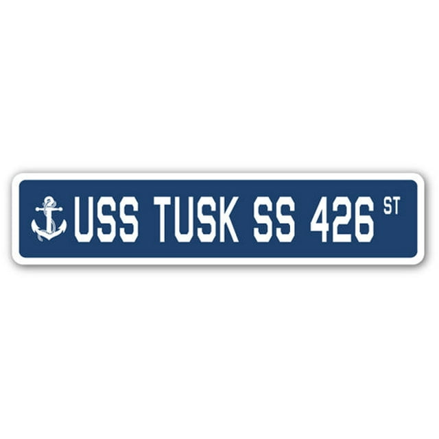 USS TUSK SS 426 Street Sign us navy ship veteran sailor gift - Walmart.com