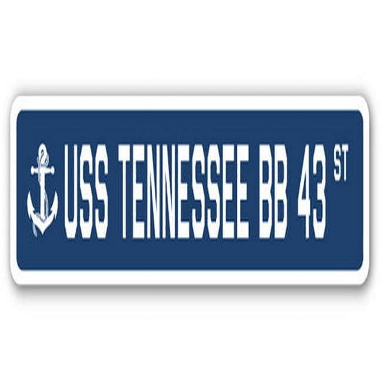 USS Tennessee BB 43 Street Sign - US Navy Ship Veteran Sailor Gift ...