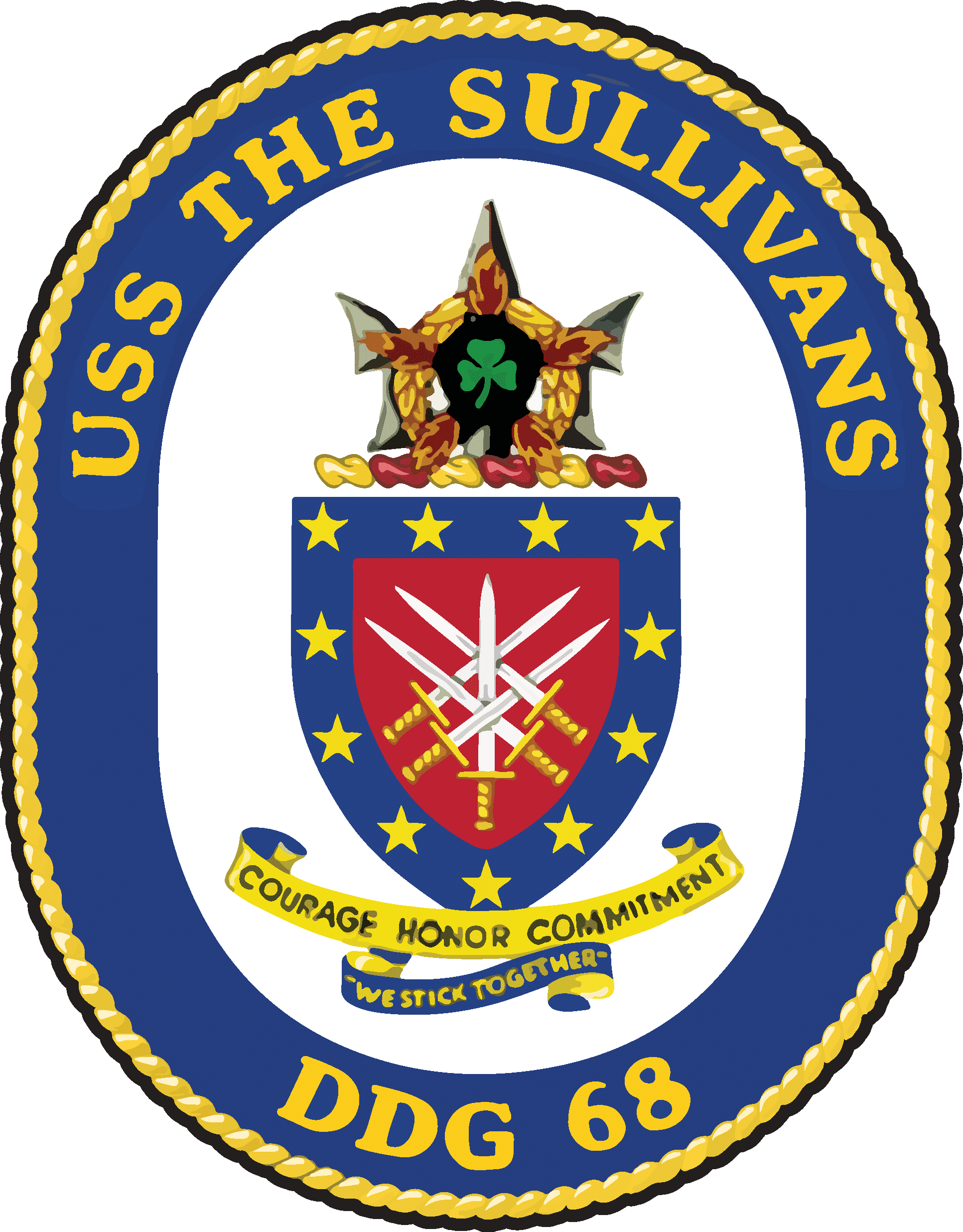 USS The Sullivans DDG-68 Badge Sticker Decal Arleigh Burke Class ...