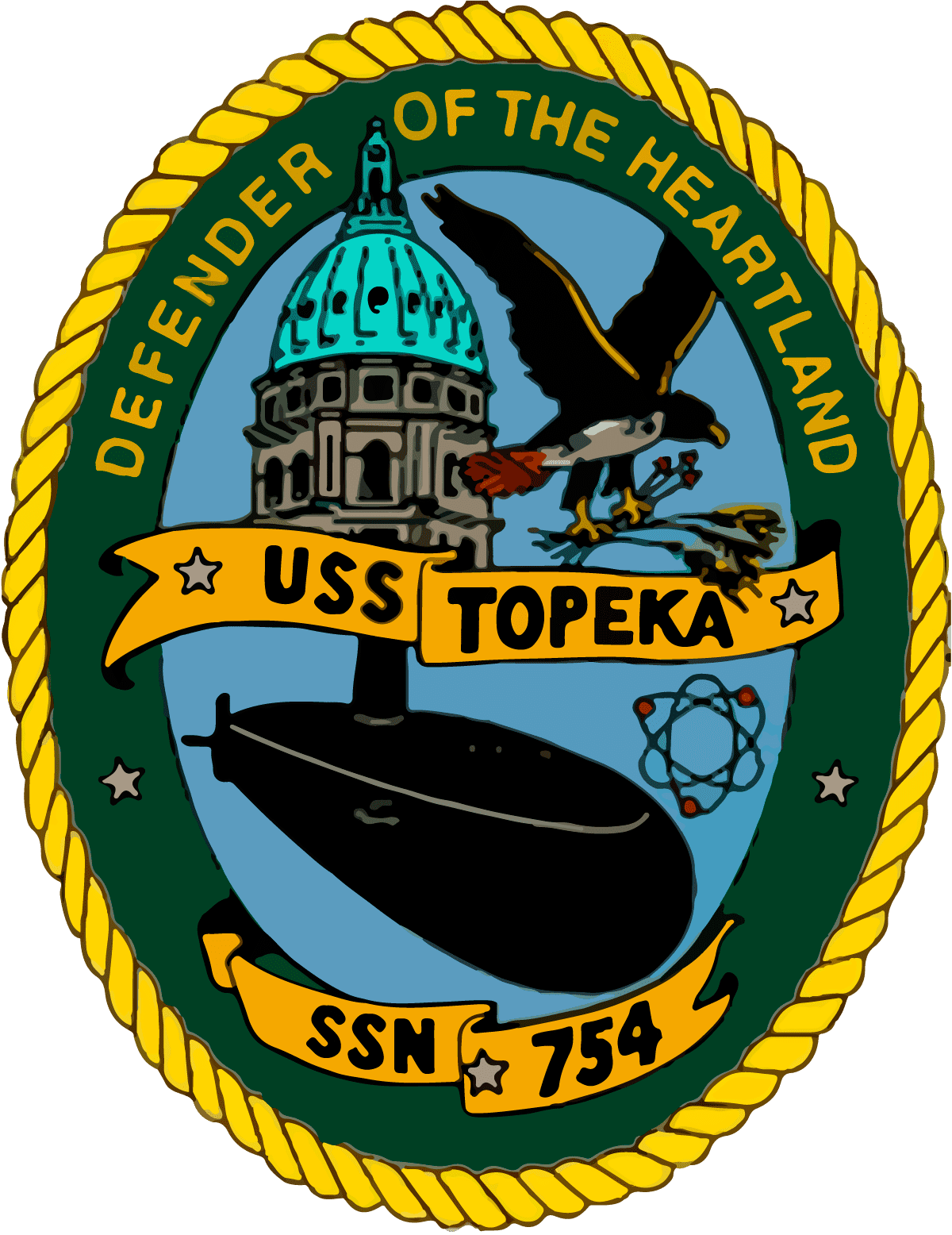 USS Topeka SSN-754 Badge Sticker Decal Los Angeles Class Attack ...