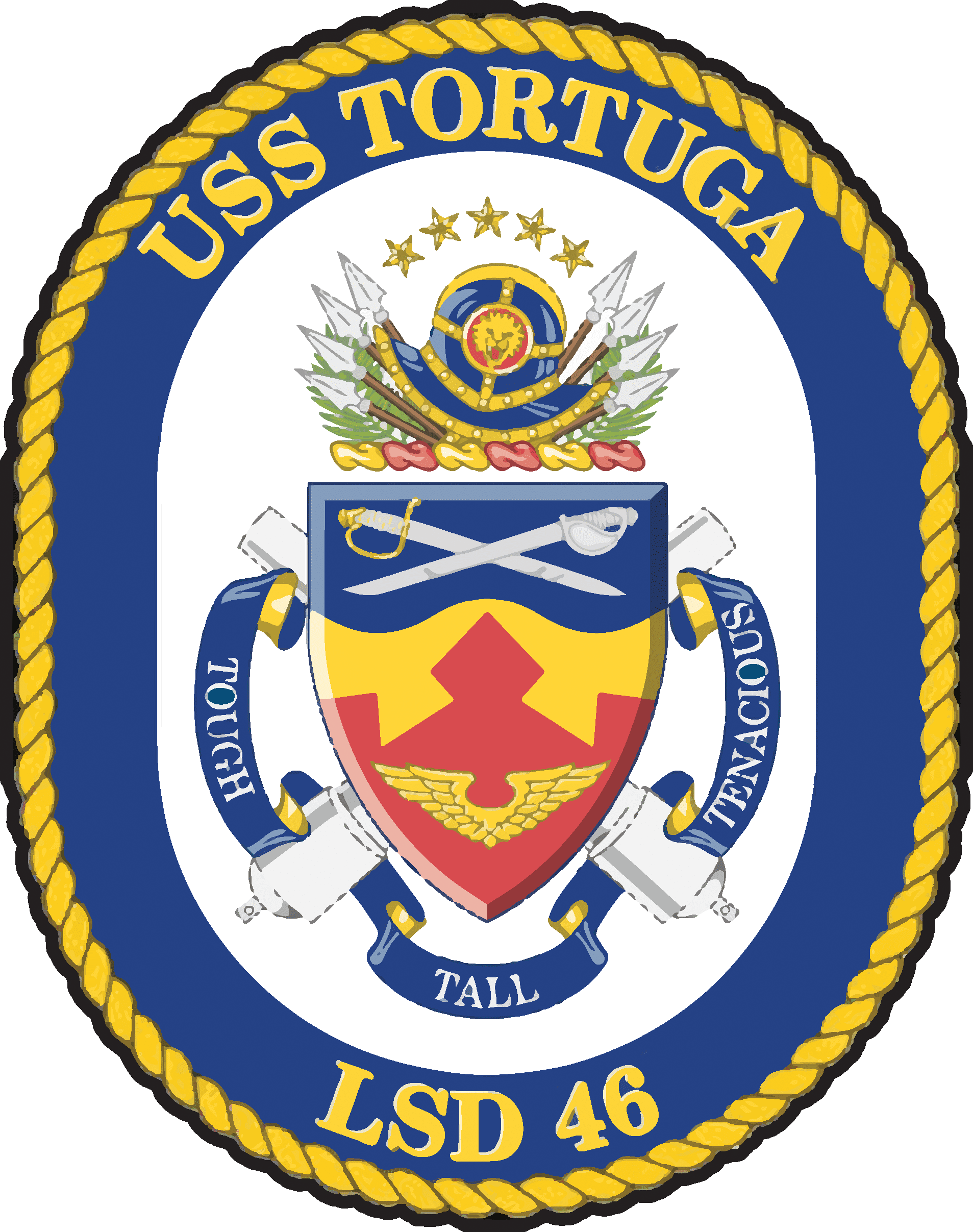 USS Tortuga LSD-46 Badge Sticker Decal Whidbey Island Class Dock ...